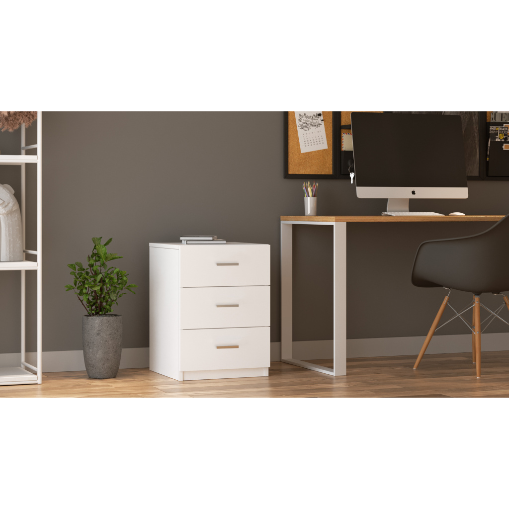 Robin Home Verona C Ofis 3 Çekmeceli Keson Beyaz - Robin Home