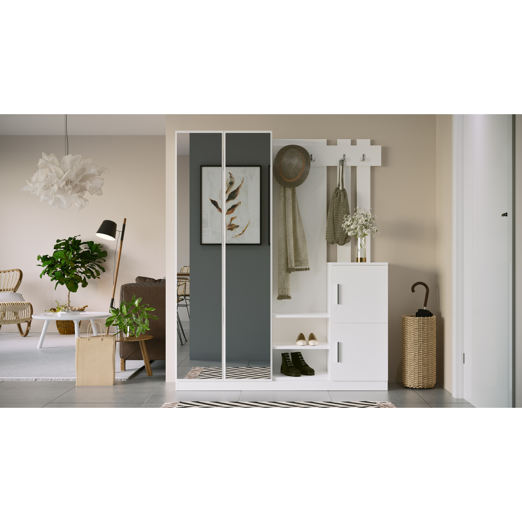 Robin Home Benjamin Vestiyer Portmanto Ayakkabılık Beyaz - Robin Home