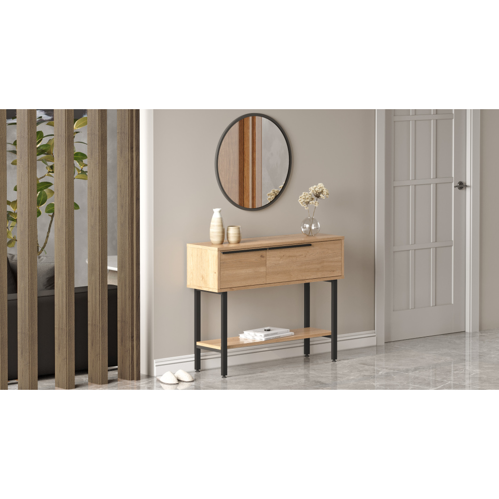 Robin Home Lidya Dresuar Aynalı Kapaklı Metal Ayaklı Sepet - Robin Home